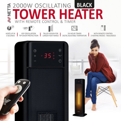 NETTA Tall Ceramic Tower Heater 2000W, Portable Electric Heater with ...