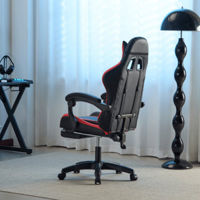 Neuro Red Black Fully Adjustable Gaming Computer Chair with Footrest ...