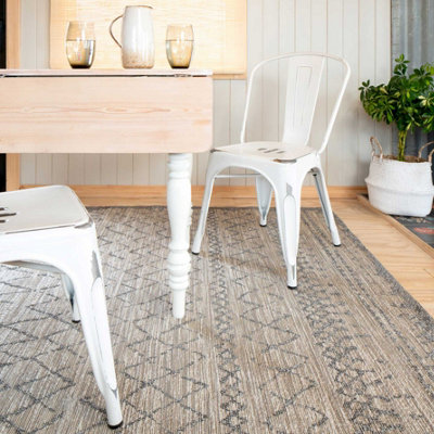 Neutral Beige Grey Striped Woven Flatweave Soft Indoor Outdoor Area Rug ...