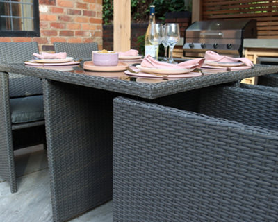 Nevada Grey 6 Seater Cube Dining Set