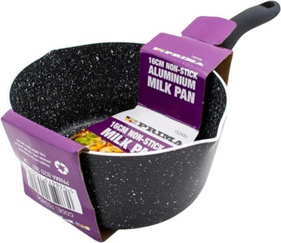 New 16cm Non Stick Aluminum Milk Pan Cooking Kitchen Handle Cook Marble ...