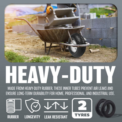 New 2 X Wheelbarrow Wheel Inner Tube Barrow Tyre Rubber Innertube 8"