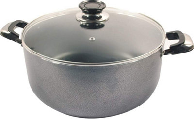 New 20cm Non Stick Saucepan With Glass Lid Cooking Kitchen Double ...