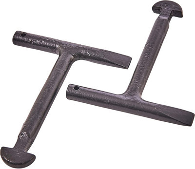 New 2pc T-handle Manhole Key Set Steel Construction Heavy Duty D Shaped ...