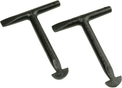 New 2pc T-handle Manhole Key Set Steel Construction Heavy Duty D Shaped ...