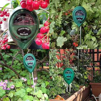 New 3 In 1 Soil Ph Tester Moisture Meter 3 Way Meter Moist Light Ph Gardening
