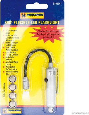 New 360 Degree Led Flash Light Torch Flexible Belt Pocket Clip Super ...