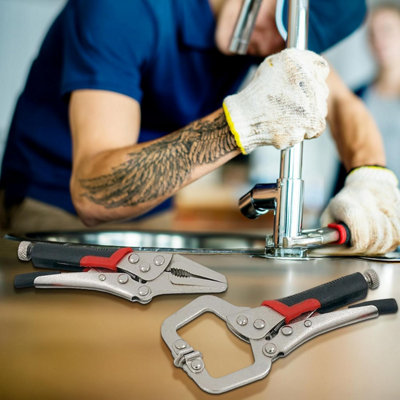 New 3pc Mini Grip Mole Locking Pliers Clamp Welding Car Garage Set Grip Handle