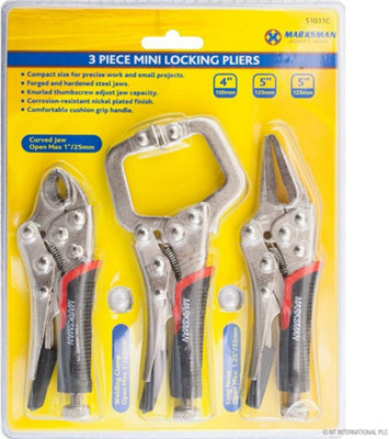 New 3pc Mini Grip Mole Locking Pliers Clamp Welding Car Garage Set Grip ...