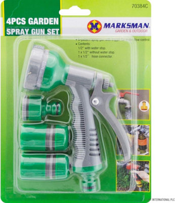 New 4pc Multi Function 6 Dial Spray Gun Set Garden Hose Water Sprayer ...