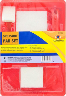 New 5pc Microfibre Paint Pad Set Tray & Lid Painting Kit Decorating ...
