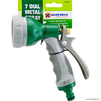 New 7 Dial Garden Hose Pipe Spray Gun Soft Grip Handle Multi Pattern ...