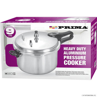 New 9 Litre Pressure Cooker Aluminium Kitchen Cooking Steamer Catering ...