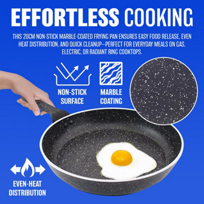 New Aluminium Non Stick Forged Marble Coated Cooking Frying Pan 20cm