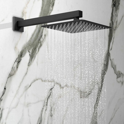 New Black 2 Dial 2 Way Concealed Twin Head Thermostatic Kit Shower ...