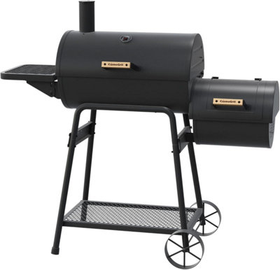 NEW - CosmoGrill Cinder Offset Smoker Charcoal Outdoor Barbecue, Dual ...