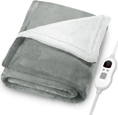 New Electric Heated Throw X Large Blanket Warm Digital Control Timer ...