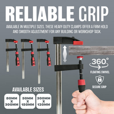 New F Clamp Bar Heavy Duty 300mm X 120mm Quick Slide Building Long ...
