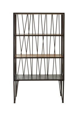 New Foundry Four Tier Shelf Unit - Metal/Wood - L34 x W89 x H160 cm ...