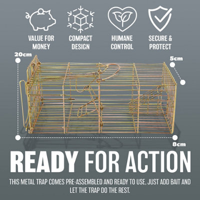 New Galvanised Steel Rat Trap Catcher Mice Mouse Rodent Catch Bait ...