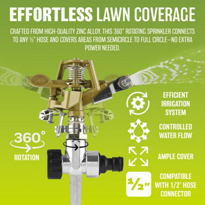 New Garden Impulse Spike Water Sprinkler Lawn Grass Watering Flowers ...