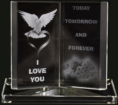 New Glass Crystal Ornaments Book Gift Set Poem Poetic Writing Message I ...