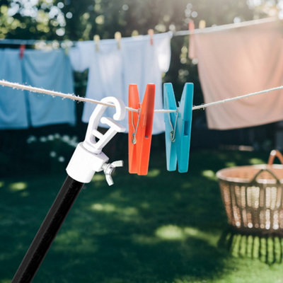 New Heavy Duty 2.6m Telescopic Washing Extending Support Clothes Line ...