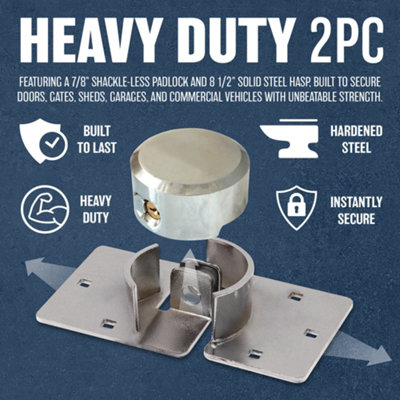 New Heavy Duty High Security Padlock Hasp Van With Keys Hardened Steel Lock