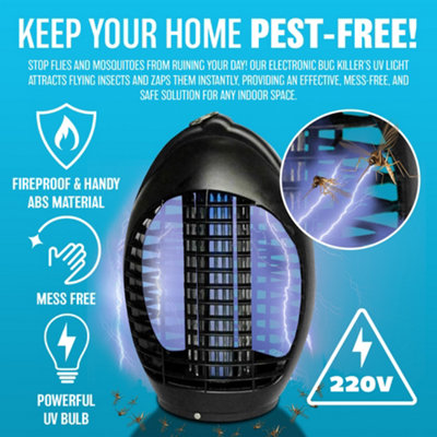 New Led Socket Electric Mosquito Fly Bug Insect Trap Night Lamp Zapper Indoor Household Kitchen ...
