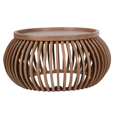 New Mexico Small Round Mango Wood Coffee Table - Natural Matte Finish