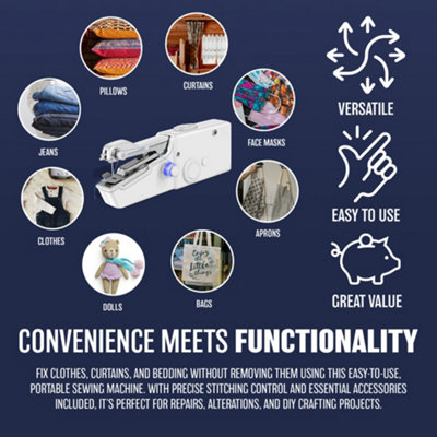 New Mini Electric Hand Held Portable Sewing Machine Stitch Cordless ...