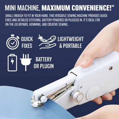 New Mini Electric Hand Held Portable Sewing Machine Stitch Cordless ...