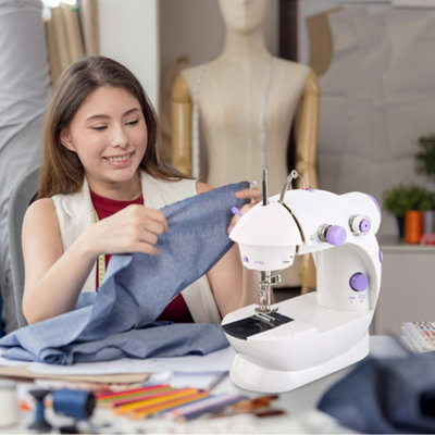 New Mini Electric Portable Sewing Machine Stitch Clothing Light Travel ...