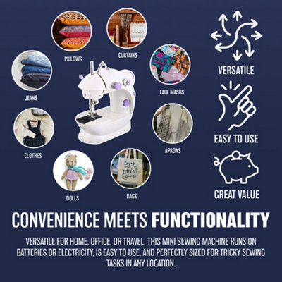 New Mini Electric Portable Sewing Machine Stitch Clothing Light Travel ...