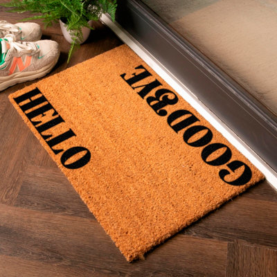 New Modern Hello Goodbye Doormat | DIY at B&Q
