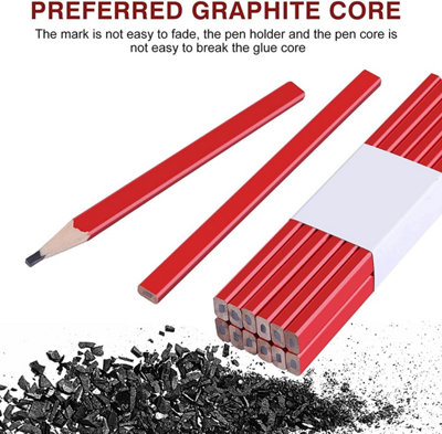 New Pack Of 9 Carpenter Pencils Joiner Pencil With Sharpener Included Set