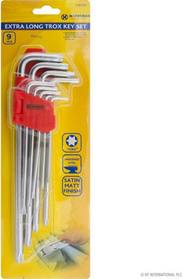 Buy New Pack Of 9 Extra Long Torx Key Set Heavy Duty Hard Steel ...