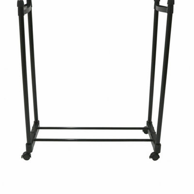 New Portable Clothes Rack Double Hanging Garment Bar Heavy Duty Hanger ...