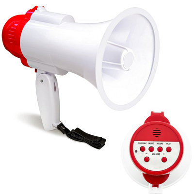 NEW PORTABLE SPEAKER MEGAPHONE STRAP PISTOL GRIP LOUD SPEAKER AND ...