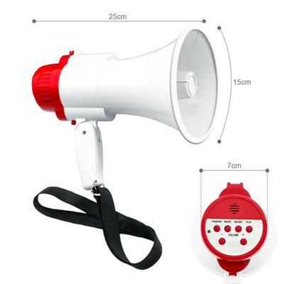 NEW PORTABLE SPEAKER MEGAPHONE STRAP PISTOL GRIP LOUD SPEAKER AND ...