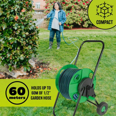 New Portable Trolley Wheels Hose Reel Garden Watering Pipe Free ...