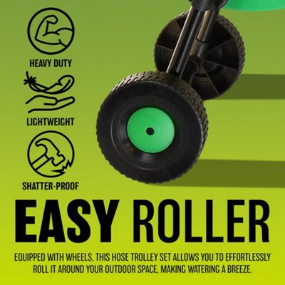 New Portable Trolley Wheels Hose Reel Garden Watering Pipe Free ...