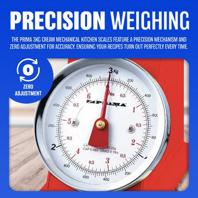 New Red 3kg Traditional Kitchen Weighing Scale Metal Baking Cooking ...