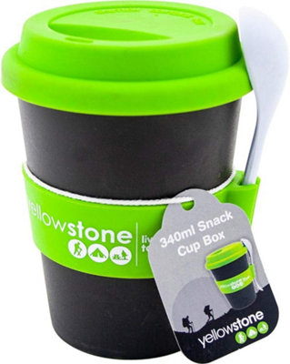 New Reuseable Snack Cup With Spoon Camping Hiking Festivals Coffee Tea ...