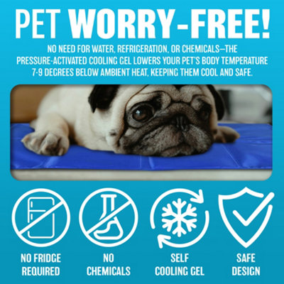 New Self Cooling Cool Gel Mat Pet Dog Cat Heat Relief Non-toxic Summer ...