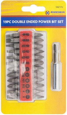 New Set Of 2 19pc Double Ended Magnetic Screwdriver Drill Bit Set Pozi ...