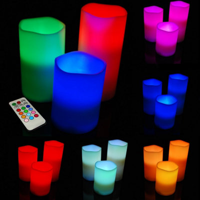 New Set Of 3 Sentik Colour Changing Led Vanilla Scented Wax Mood ...