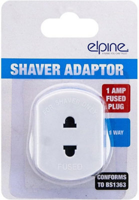 New Shaver Adaptor Plug Uk To 2 Pin Socket Fuse 1 Amp Toothbrush Bath ...