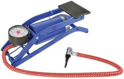New Single Barrel Foot Pump Air Inflator Car Bicycle Van Tyre Pressure Guage