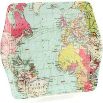 New Small World Map Serving Dish Trays Tea Serve Food Gift Breakfast ...